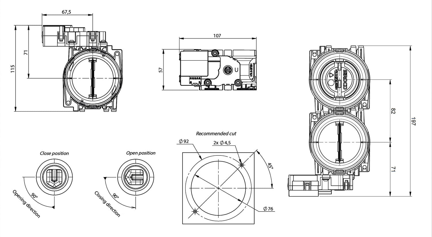T7Design | Piggyback HVAC Butterfly Valve